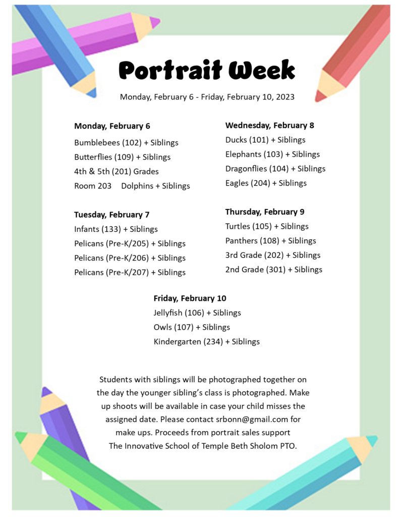 Portrait Week Schedule | Innovative School